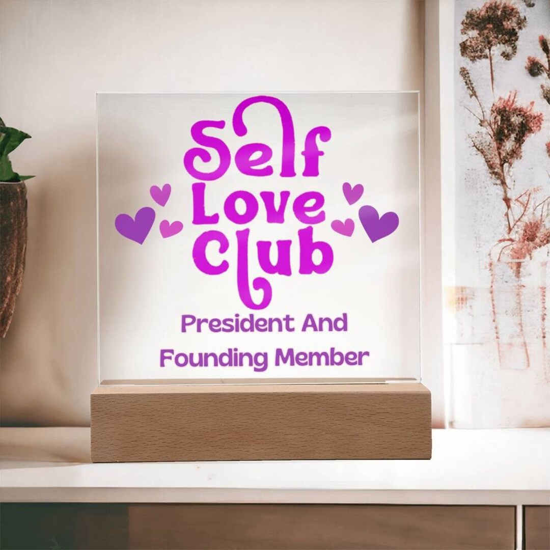 Self Love Club Plaque With Hearts for Mental Health, Addiction ...