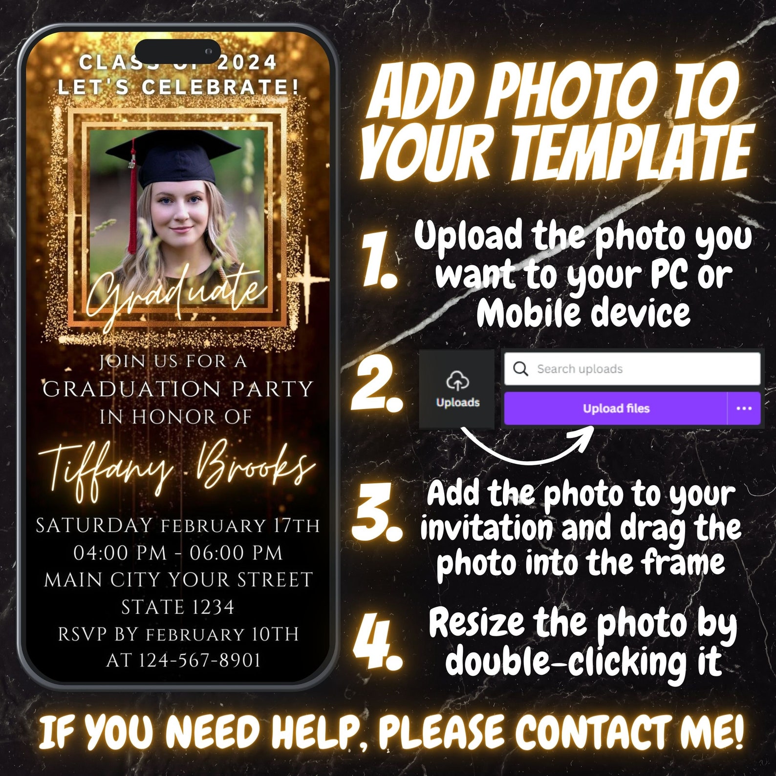 Graduation Invitation, Class of 2024 Graduation Party, Graduation ...