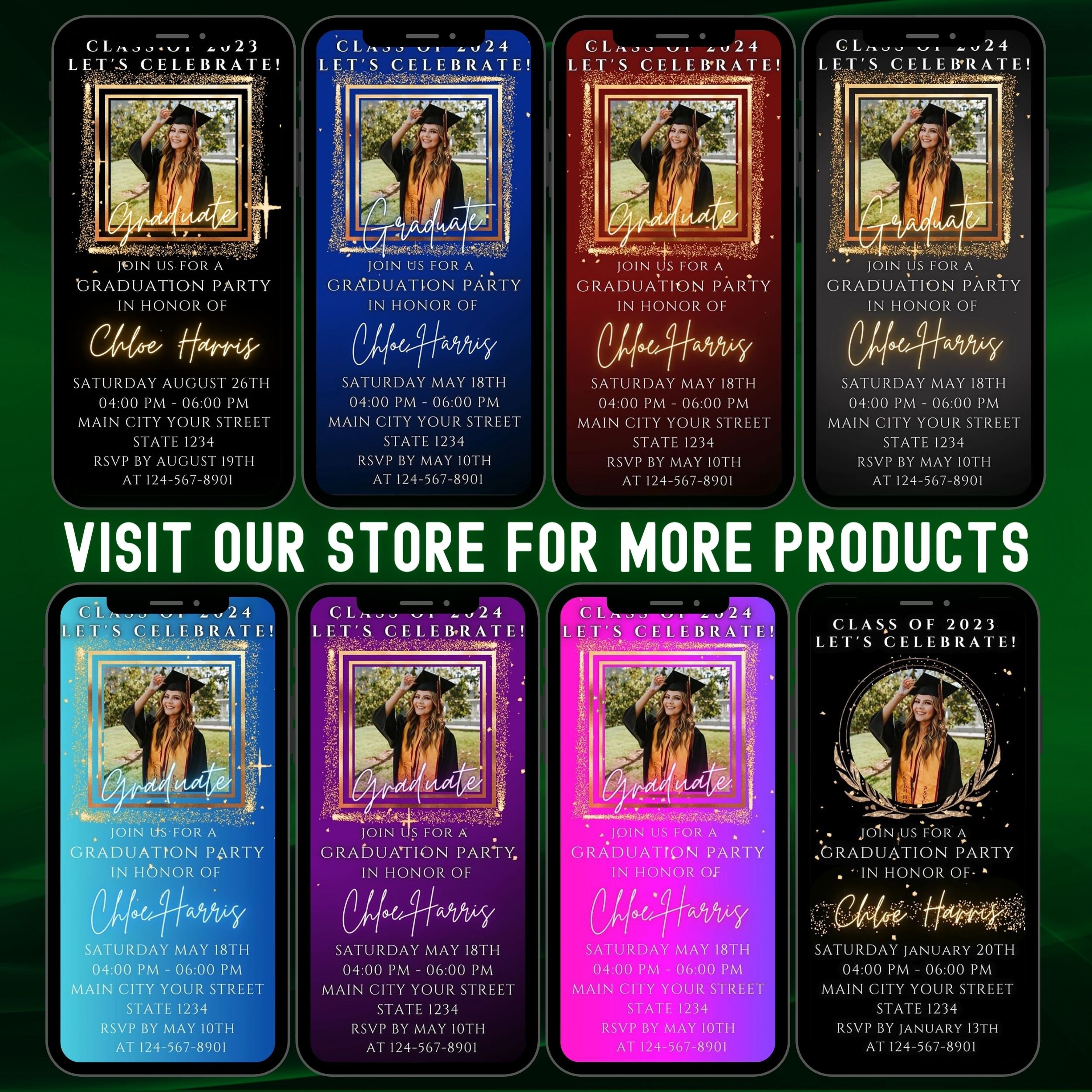 Digital Graduation Invitation, Graduation Party, Graduation ...