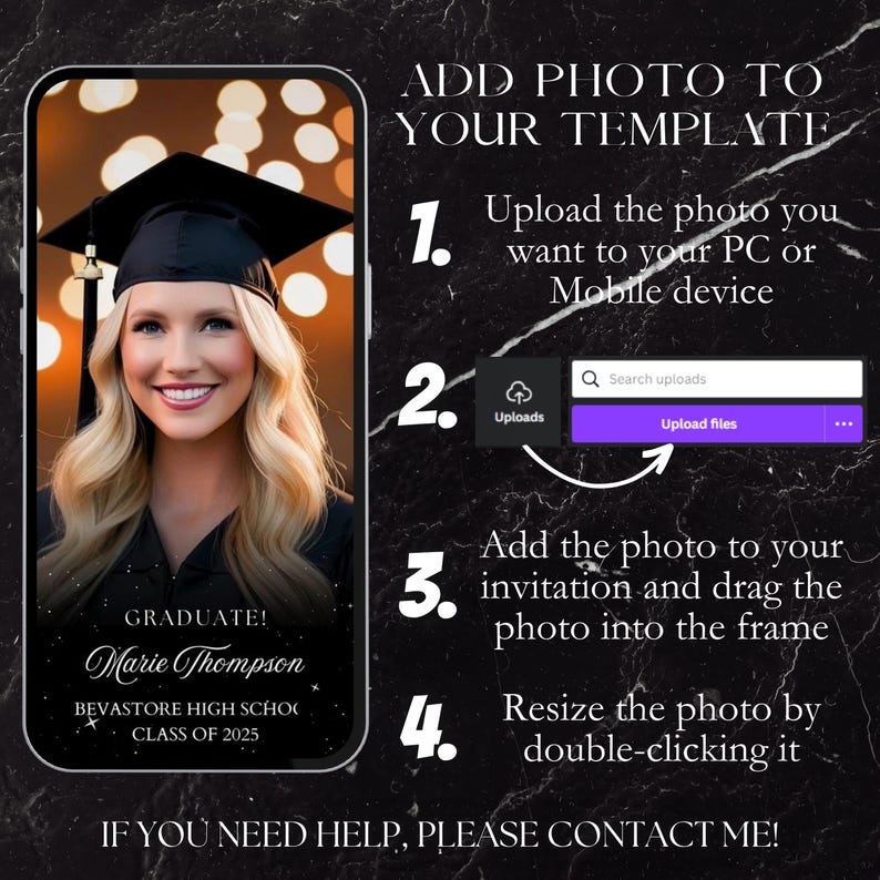 Luxurious Digital Black Graduation Party Video Invitation, Glamorous ...
