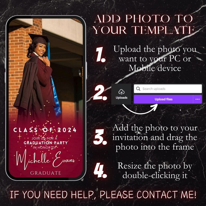 Maroon Graduation Invitation Template, Senior Graduate Announcement ...