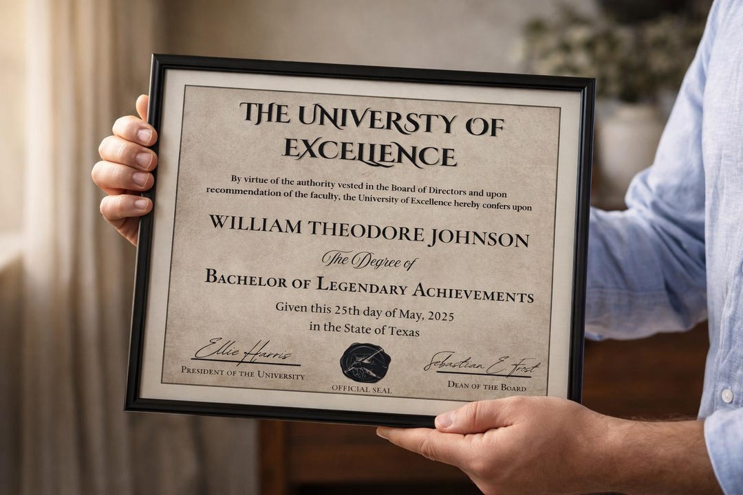 Digital Graduation Fake Diploma Template, Class of 2026 Senior Grad ...