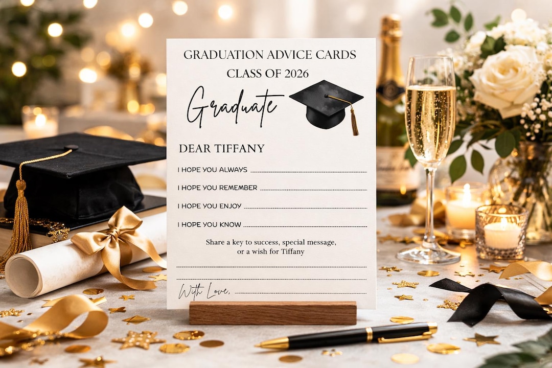 Digital Graduation Advice Cards Class of 2026, Graduation Wishes Card ...
