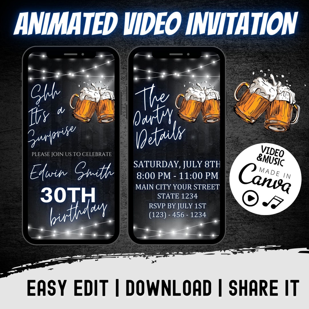 Beer Invitation, Surprise Birthday Invitation, 30th Birthday Invite ...