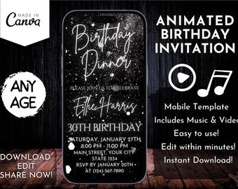Animated Birthday Invitation Video, Party Invitation With Photo, Evite ...