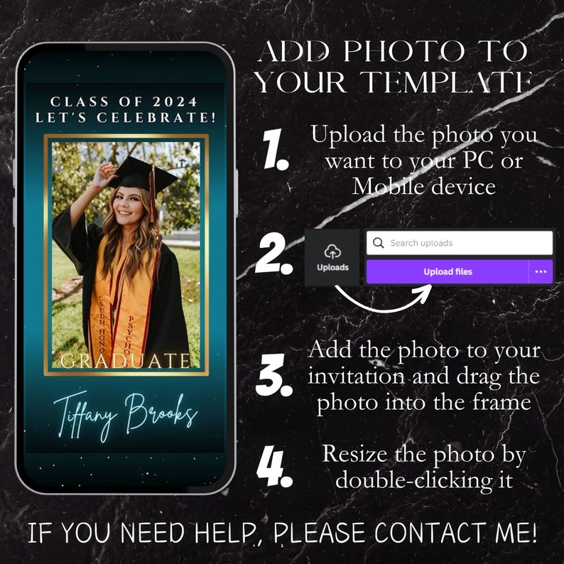 2024 Digital Teal Green Graduation Animated Invitation, Mobile College ...