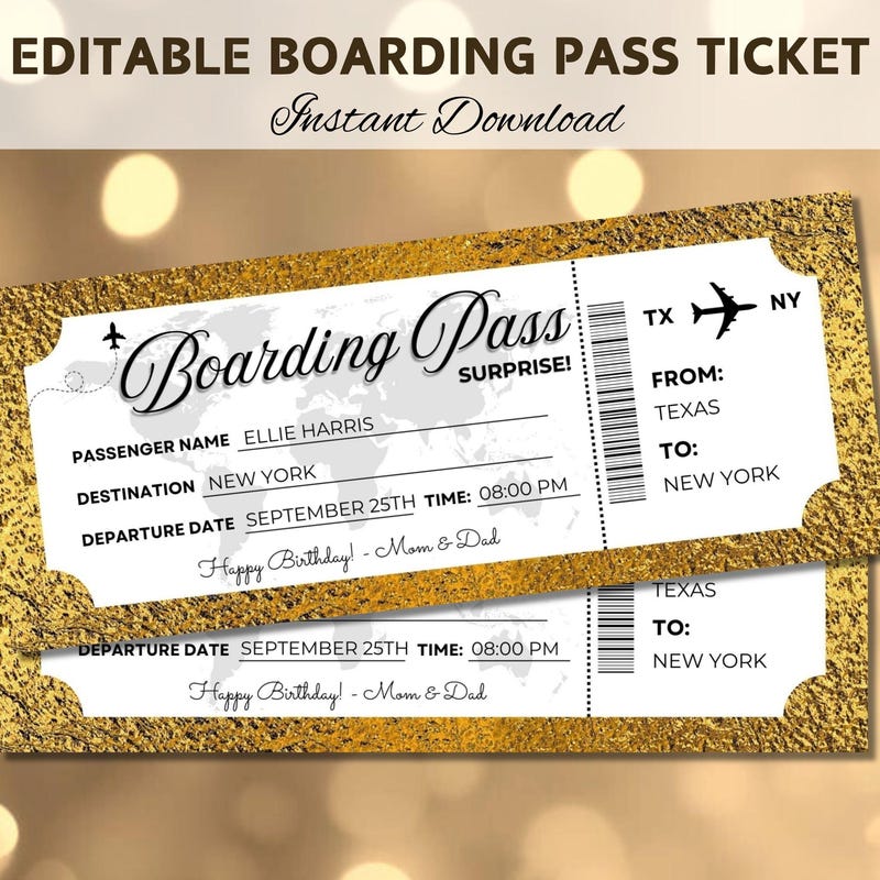 Golden Ticket Template - Etsy