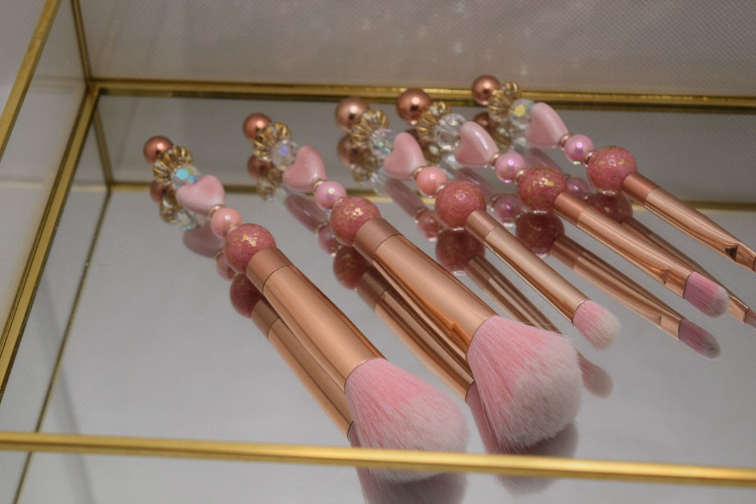 Rose Gold Set of 5 Hand Beaded Make up Brushes - Etsy