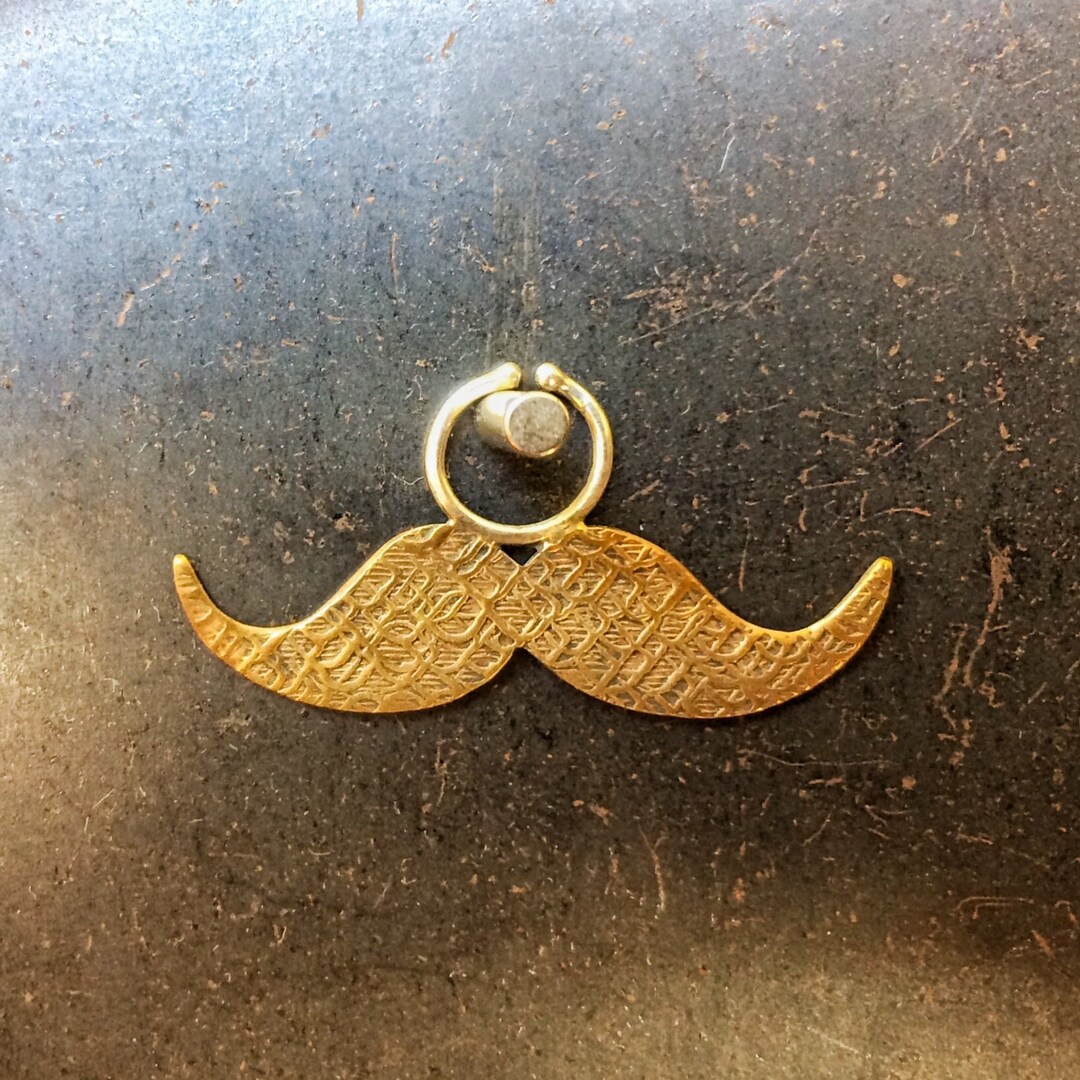 Retro Handlebar Mixed Metal Movember Mustache False Nose Ring ...