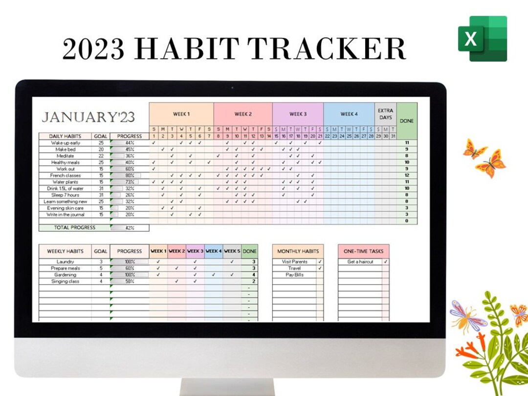 2023 Habit Tracker Spreadsheet Excel Spreadsheet Excel - Etsy 2023 Habit Tracker Spreadsheet Excel Spreadsheet Excel - Etsy