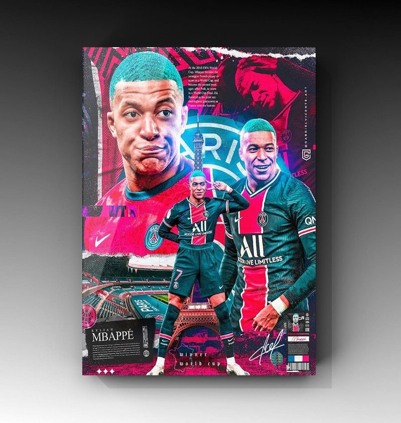 Kylian Mbappé Poster, Kylian Mbappé Poster, Mbappe Aluminum Poster ...