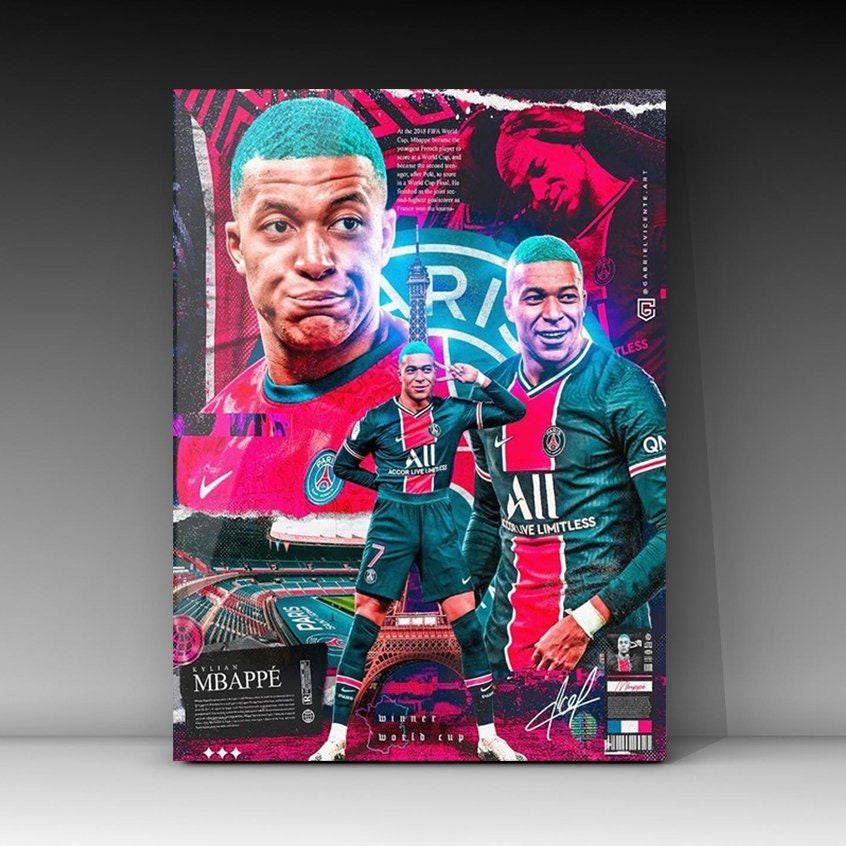 Kylian Mbappé Poster, Kylian Mbappé Poster, Mbappe Aluminum Poster ...