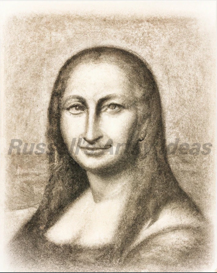 Pencil Drawing of the Mona Lisa - Etsy