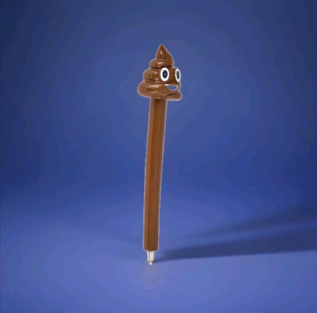 Poop Emoji Pen Smile, From the Poop Emoji Movie. Black Ink - Etsy