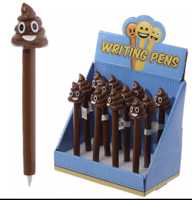 Poop Emoji Pen Smile, From the Poop Emoji Movie. Black Ink - Etsy