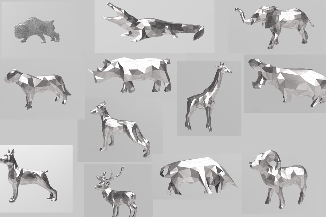 Printable Geometric Animal Art 3d Print Models Create Your Own Modern ...