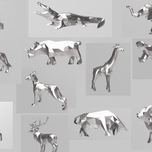 Printable Geometric Animal Art 3d Print Models Create Your Own Modern ...