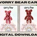 Worry Bear Print and Cut Template, Pocket Hug PNG, Worry Bear Backing ...