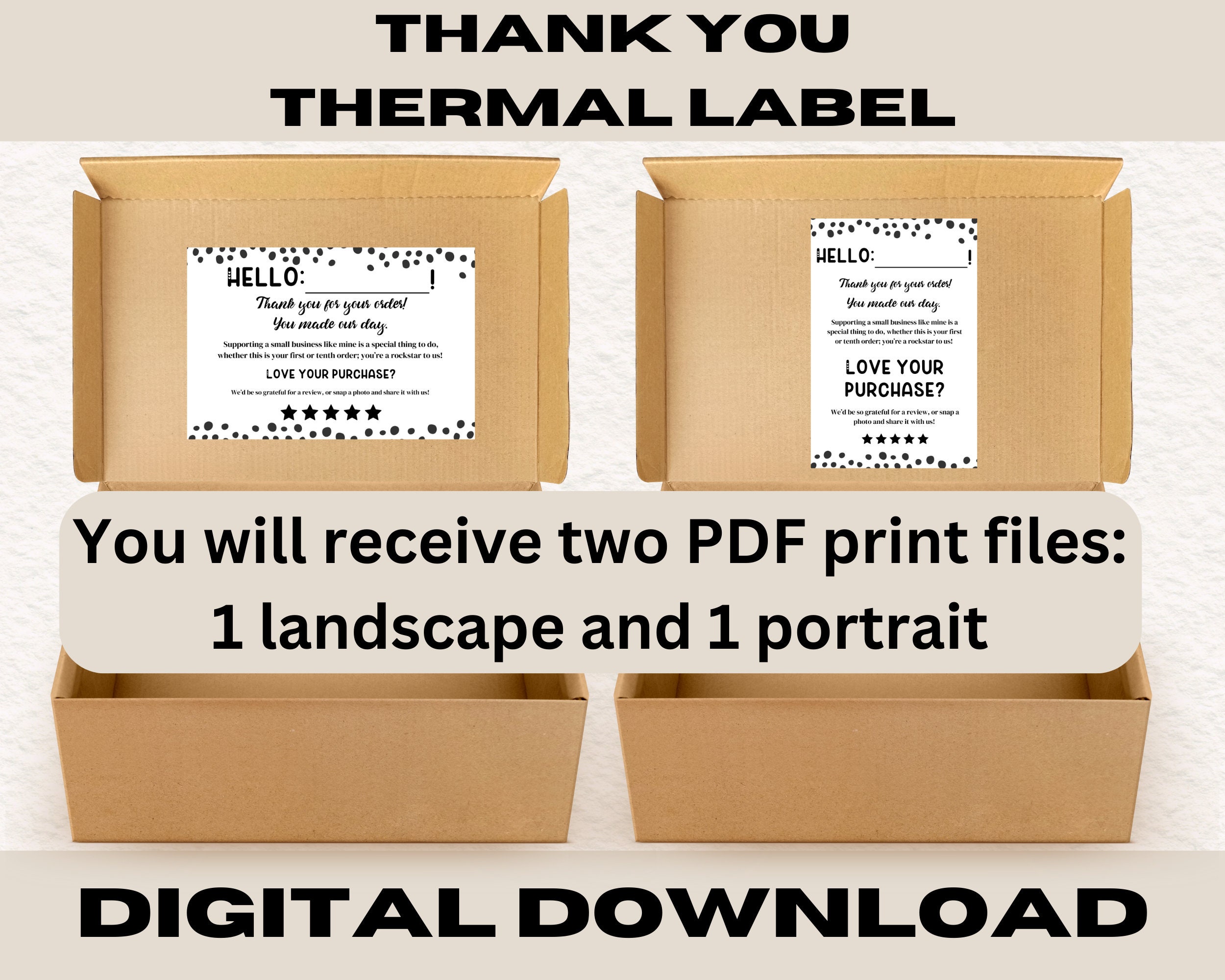 Thermal Printer Thank You Label, Thank You Sticker, Packaging Supplies ...