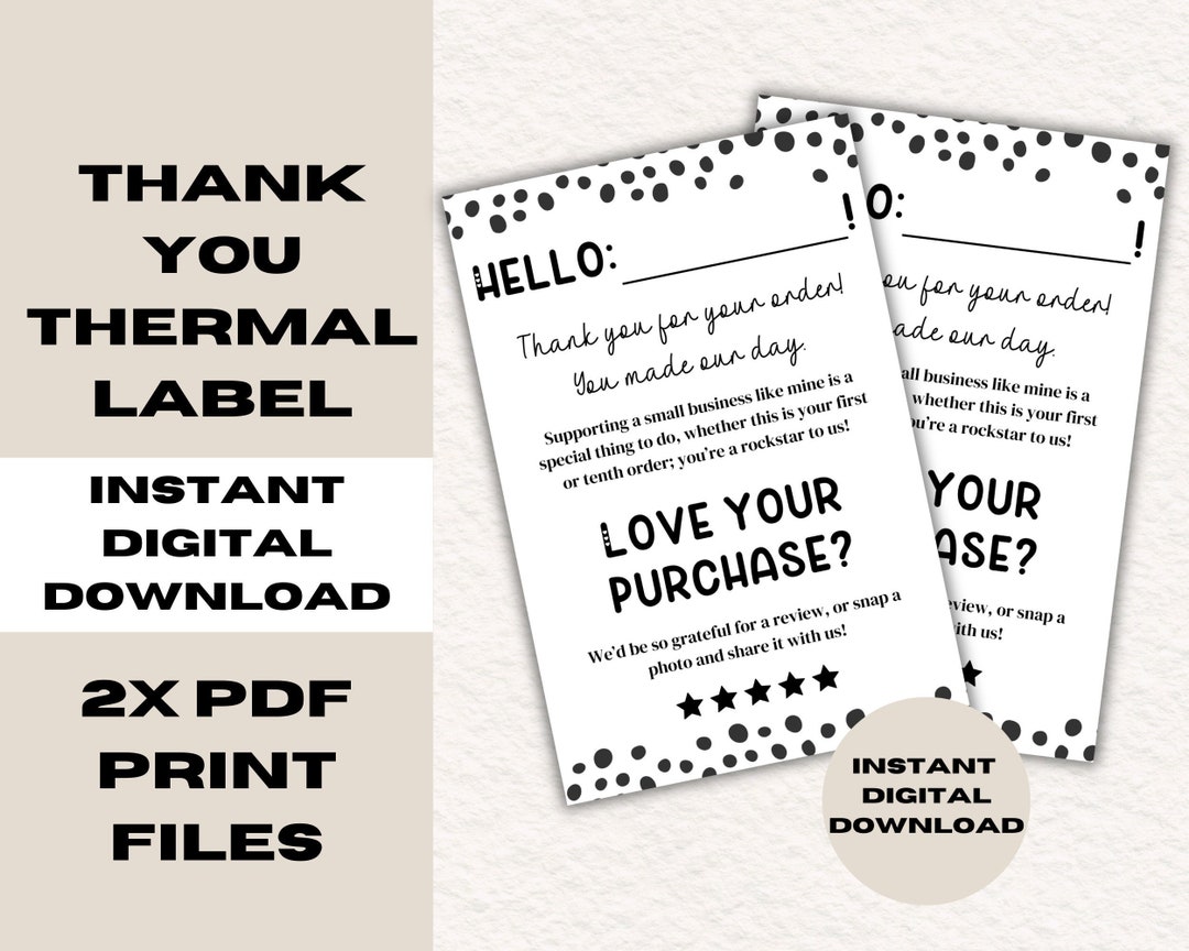 Thank You Thermal Label, Thermal Thank You Sticker, Business Supplies ...