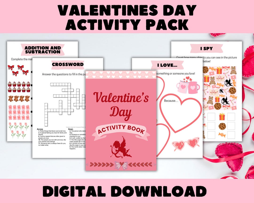 Valentines Day Activity Pack for Children, Printable Valentines ...