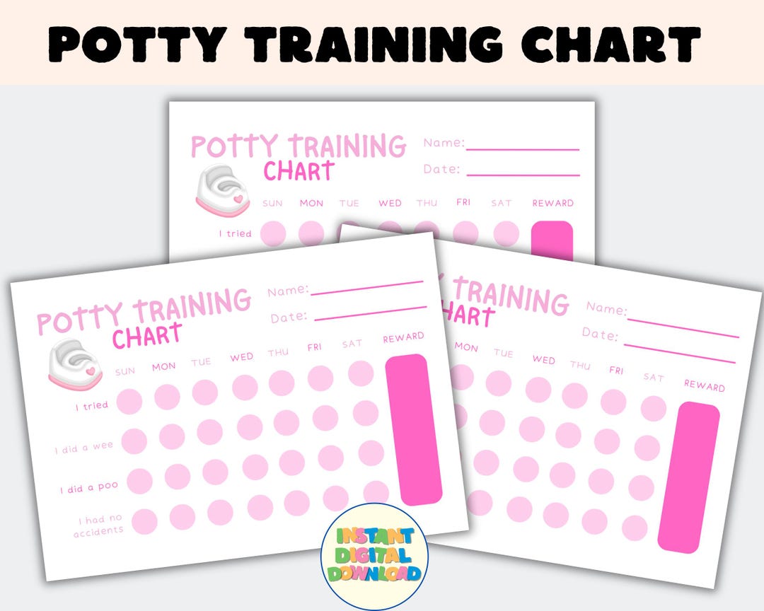 Potty Training Chart, Kids Potty Chart, Toilet Training Poster ...