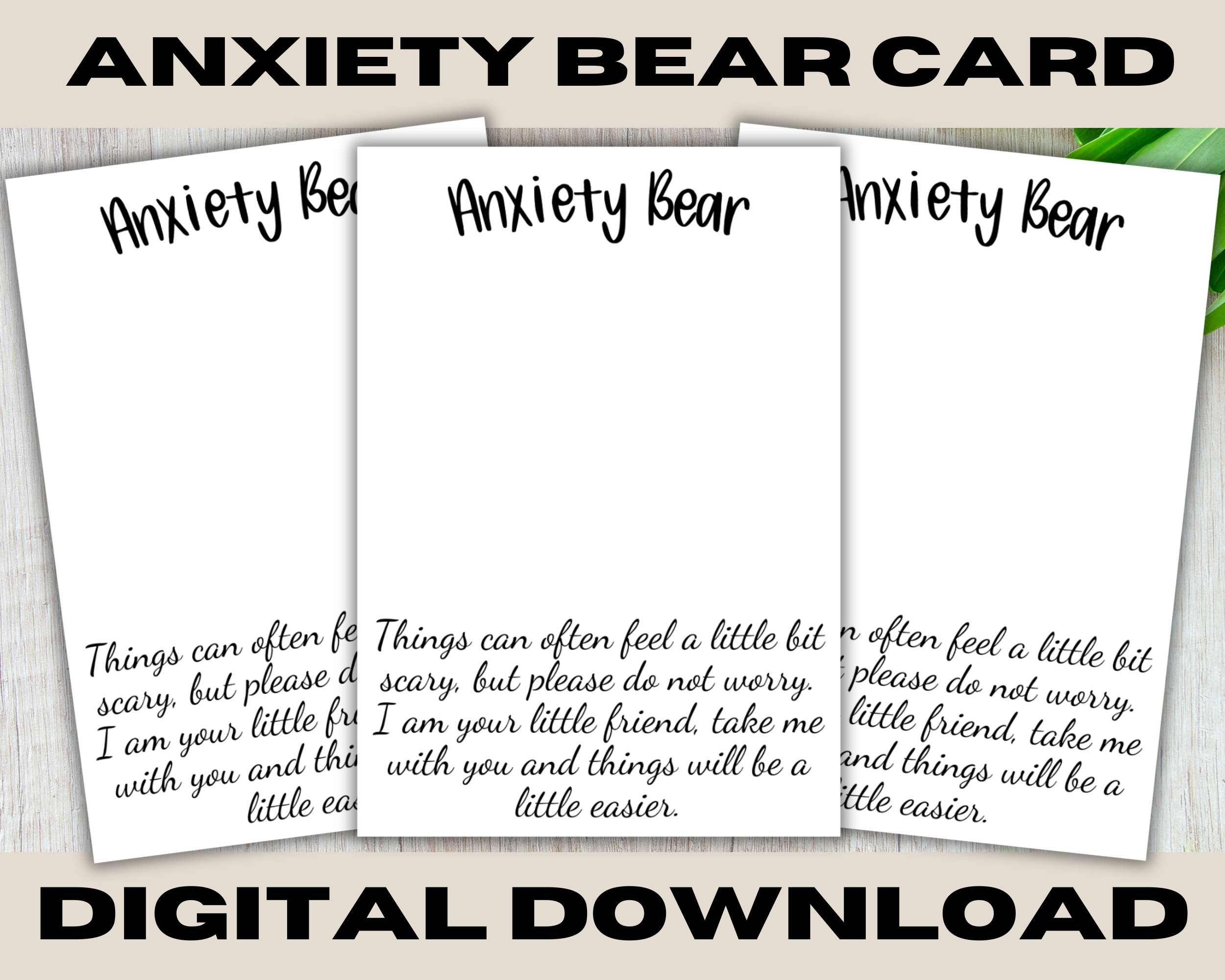 Anxiety Bear PNG, Worry Bear, Pocket Hug, Anxiety Hug Template ...
