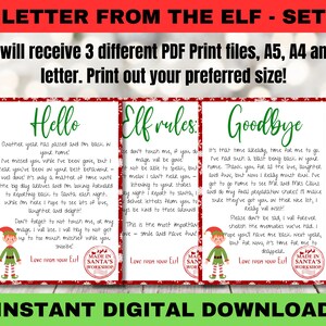 Letter From the Elf Set, Elf Welcome Letter, Elf Arrival Letter Digital ...