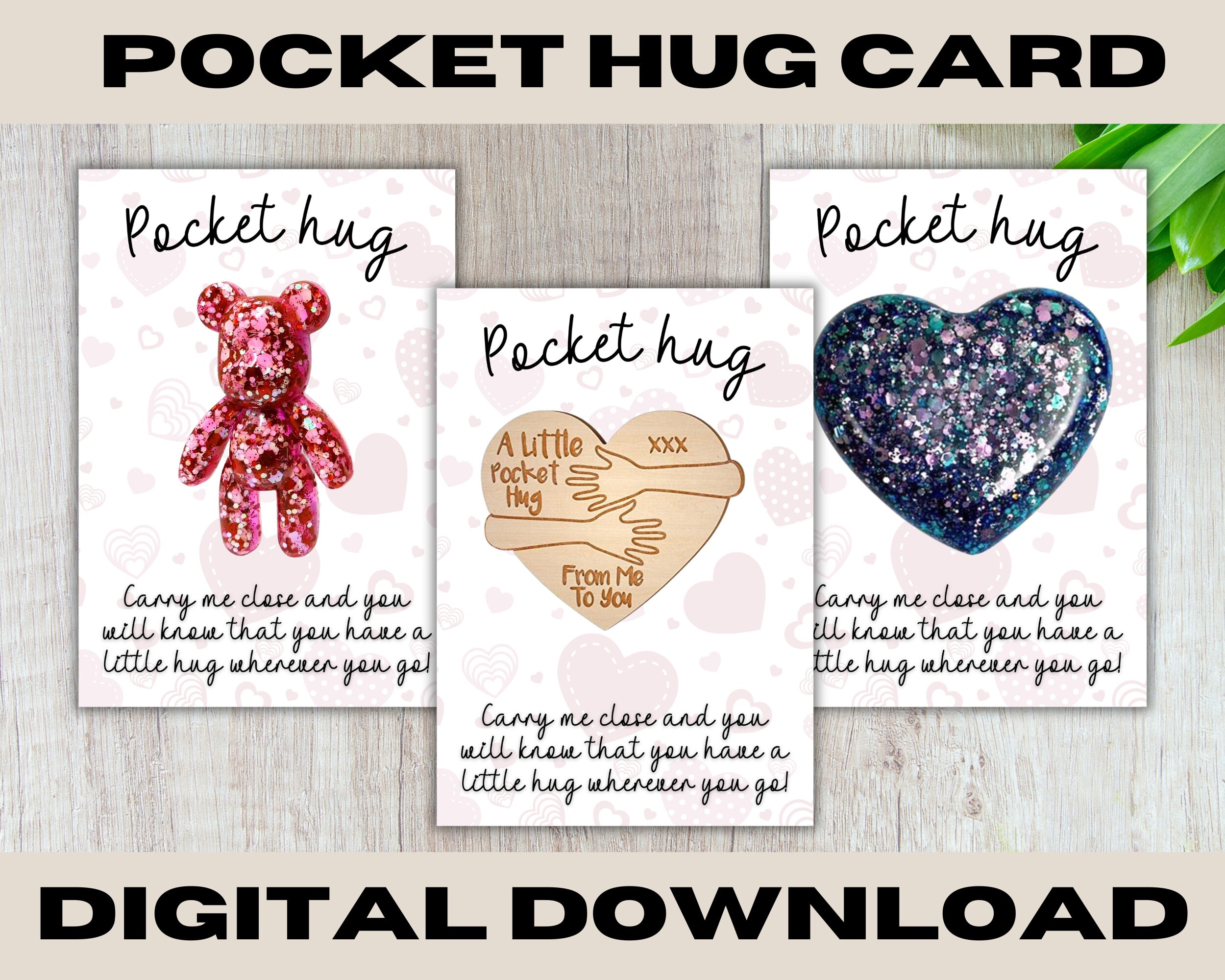 Pocket Hug Card Template, Pocket Hug PNG, Backing Card Printable, Commerical Use, Print and Cut ...