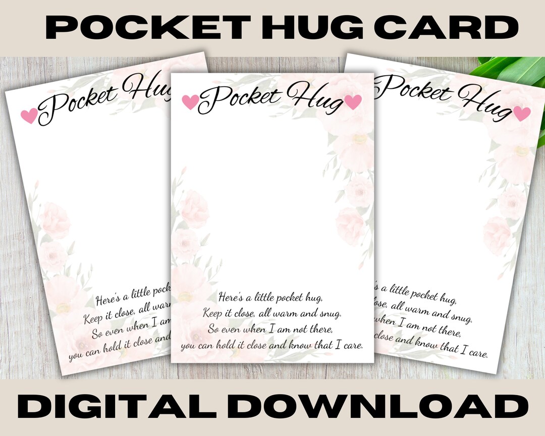 Pocket Hug Card PNG, Backing Card Templates, Pocket Hug Printable ...