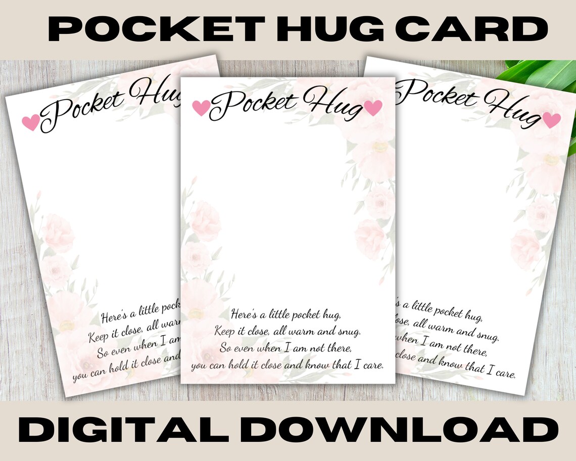 Pocket Hug Card PNG, Backing Card Templates, Pocket Hug Printable ...