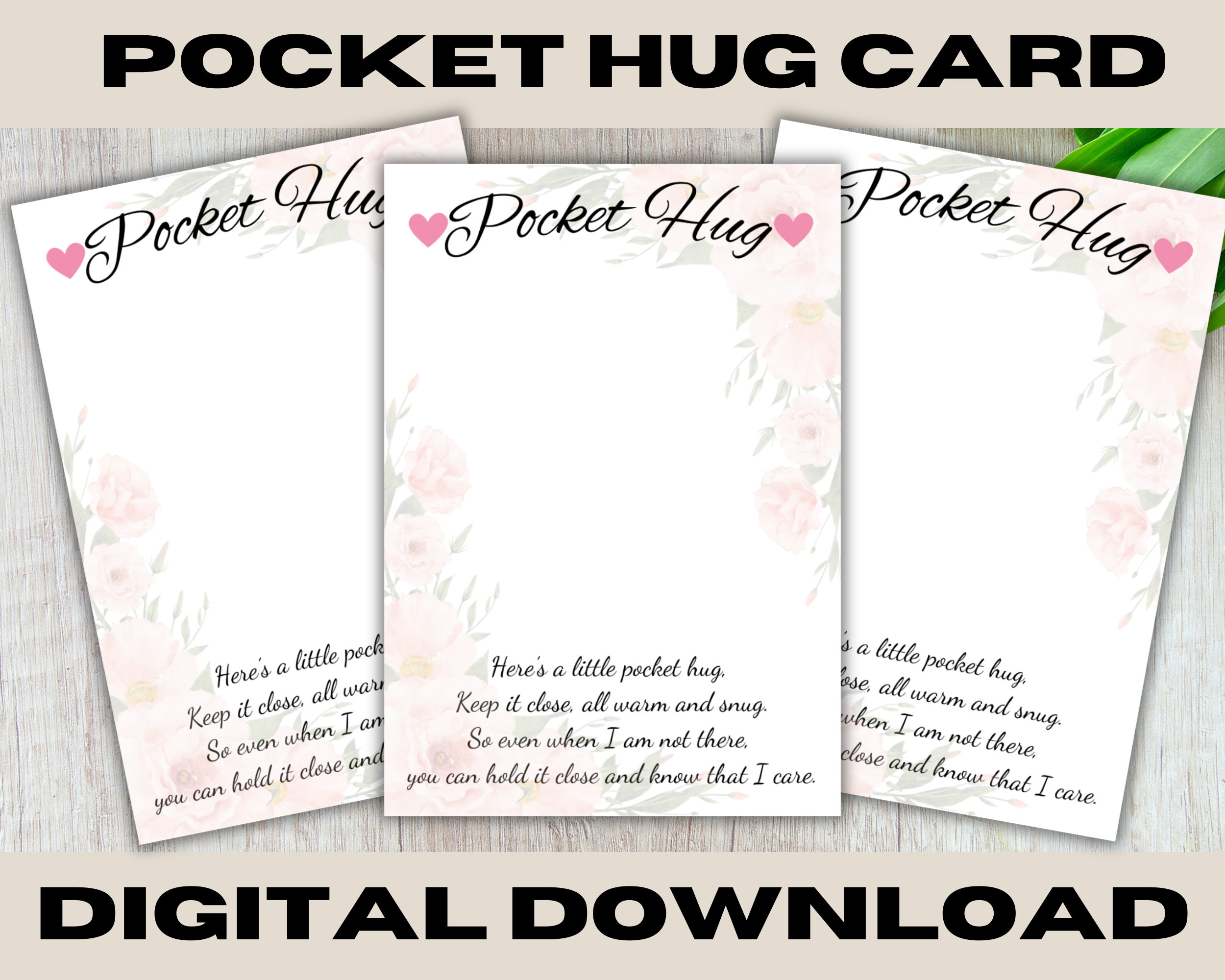 Pocket Hug Card PNG, Backing Card Templates, Pocket Hug Printable ...
