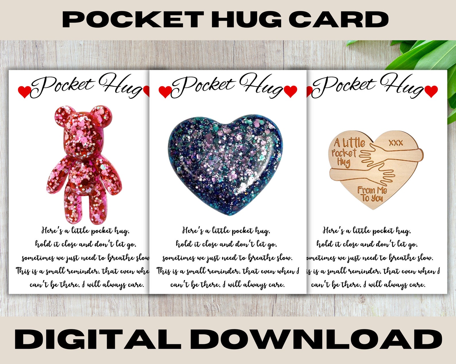 Pocket Hug Card PNG, Pocket Hug Template, Commercial Use PNG, Printable ...