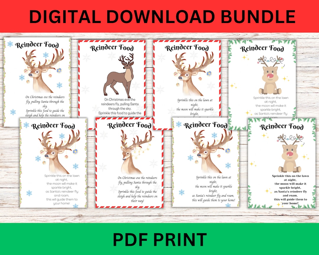 Magic Reindeer Dust Printable, Digital Download Christmas Bundle ...