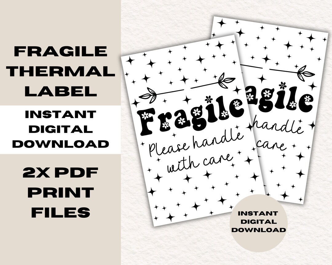 Fragile Thermal Label, Fragile Sticker, Handle With Care Label ...