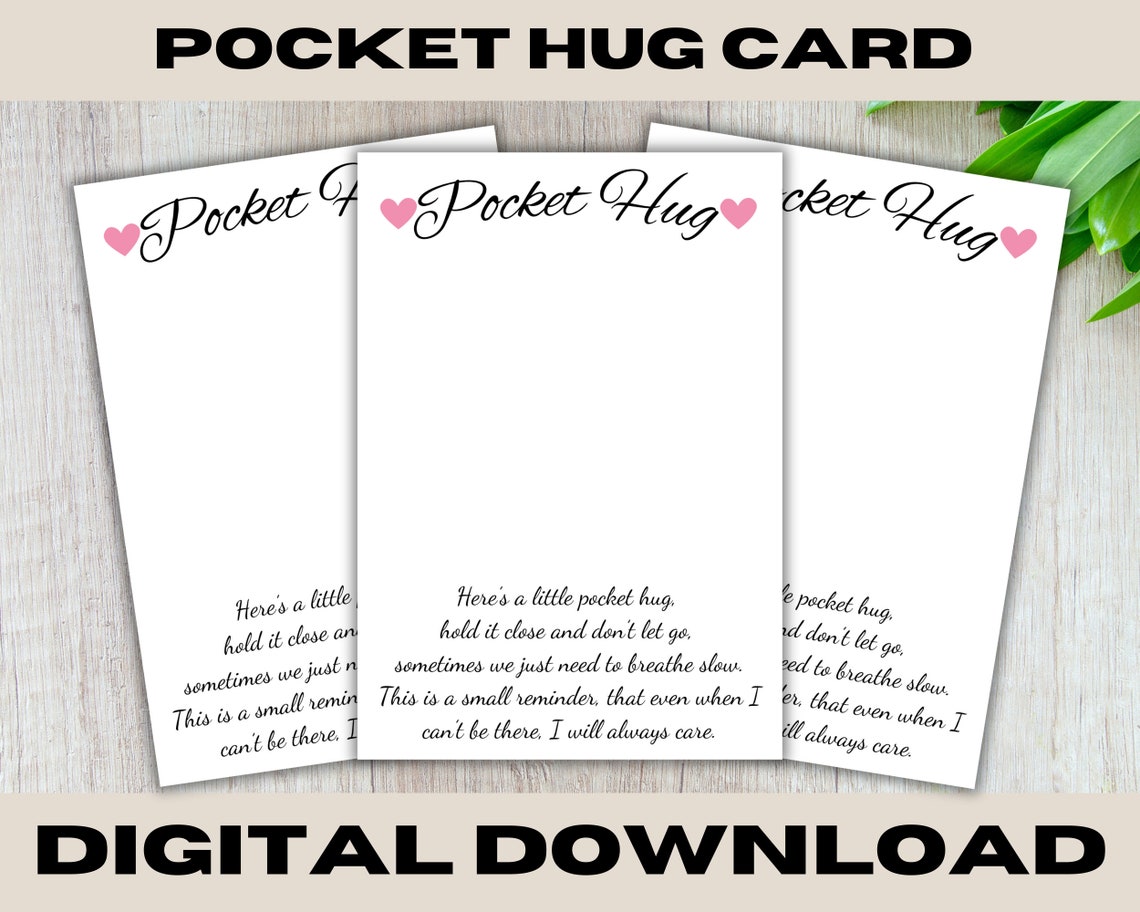 Pocket Hug Card Template, Pocket Hug PNG, Backing Card Printable ...