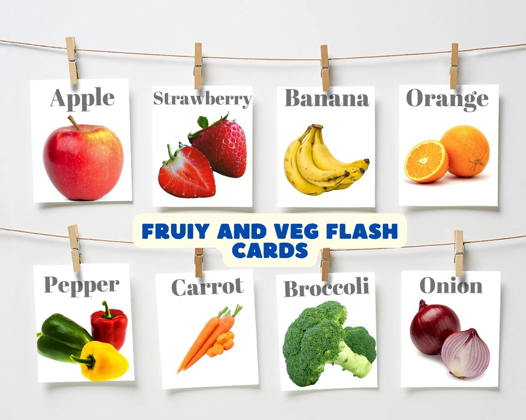 Food Flash Cards Toddler, Montessori Flashcards, Homeschool Printables ...