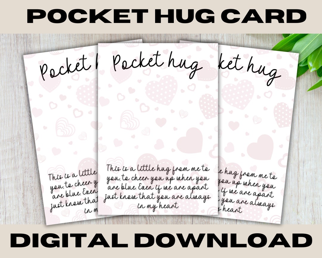 Pocket Hug Card PNG, Backing Card Templates, Pocket Hug Printable ...