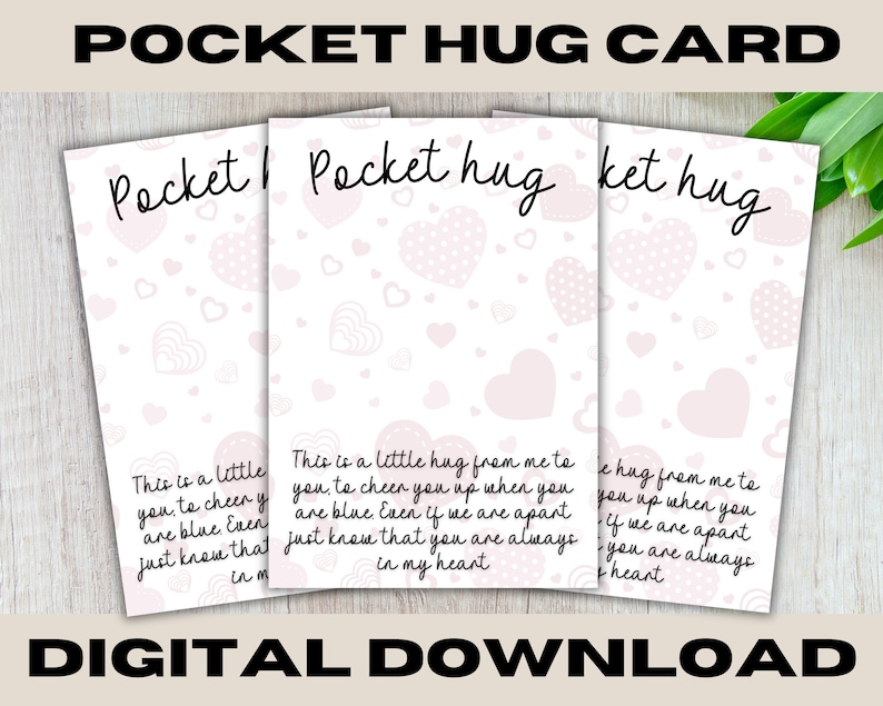 Pocket Hug Card PNG, Backing Card Templates, Pocket Hug Printable ...