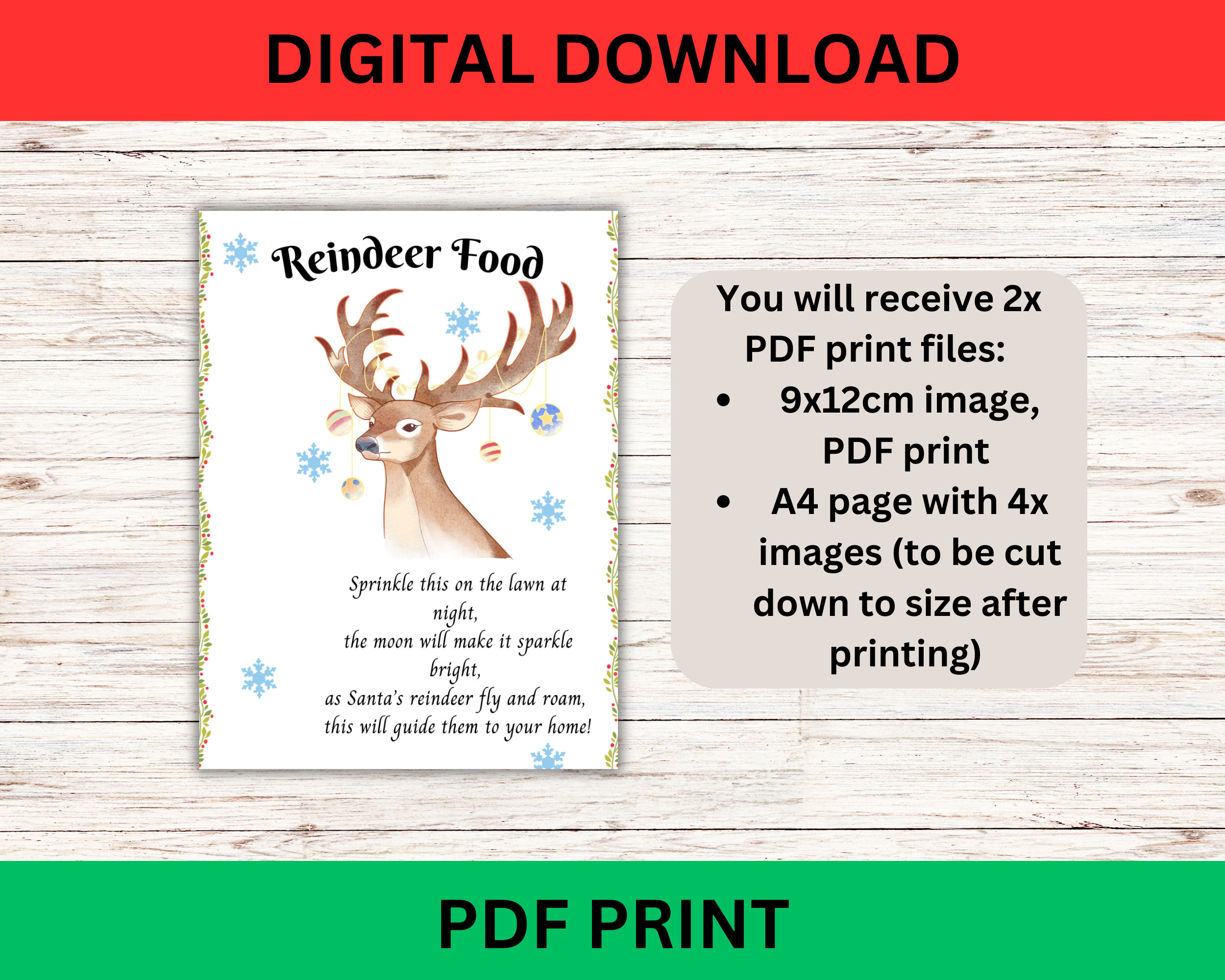 Printable Christmas Activities, Magic Reindeer Food, Digital Download ...