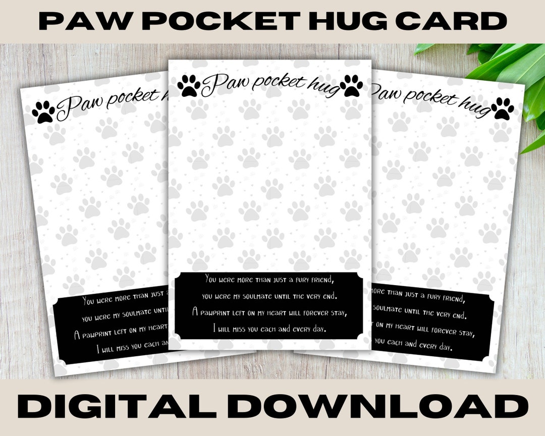 Pocket Hug Card Template, Pocket Hug PNG, Backing Card Printable ...