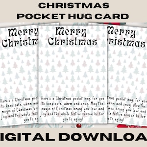 Pocket Hug Card Template, Christmas Templates, Backing Card Printable ...