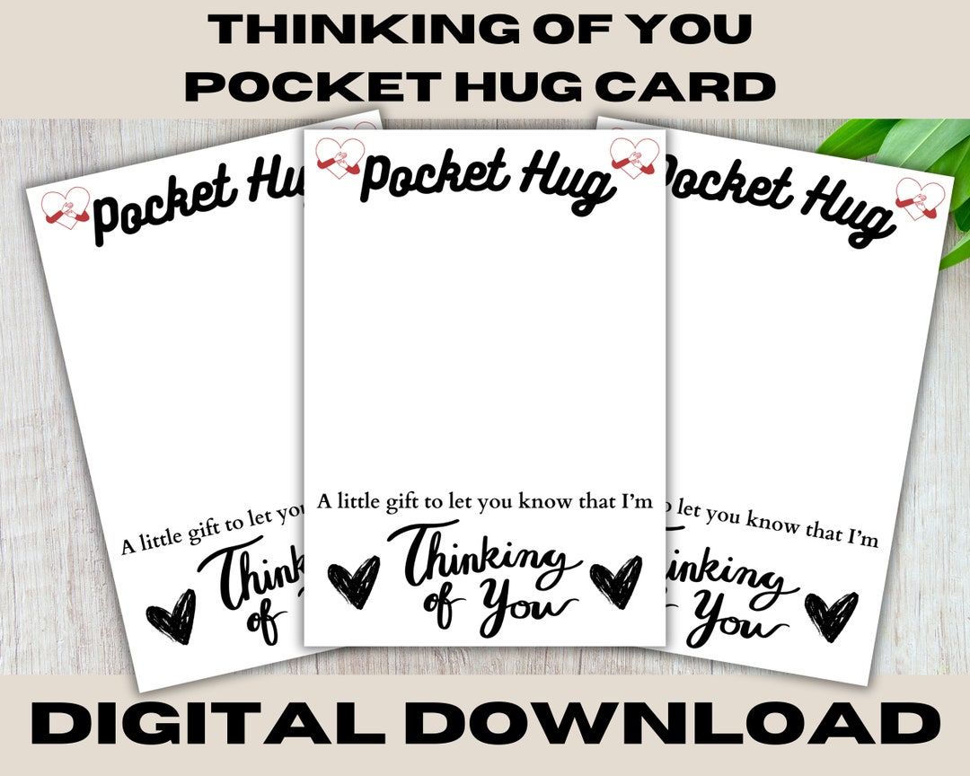 Thinking of You Pocket Hug Card Template, Pocket Hug PNG, Backing Card ...