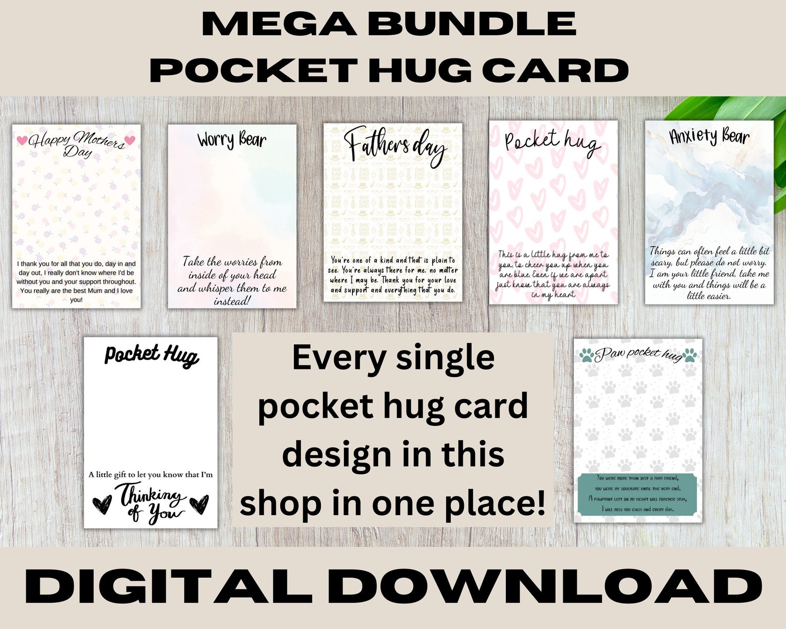 Pocket Hug Card Template, Pocket Hug PNG, Backing Card Printable ...