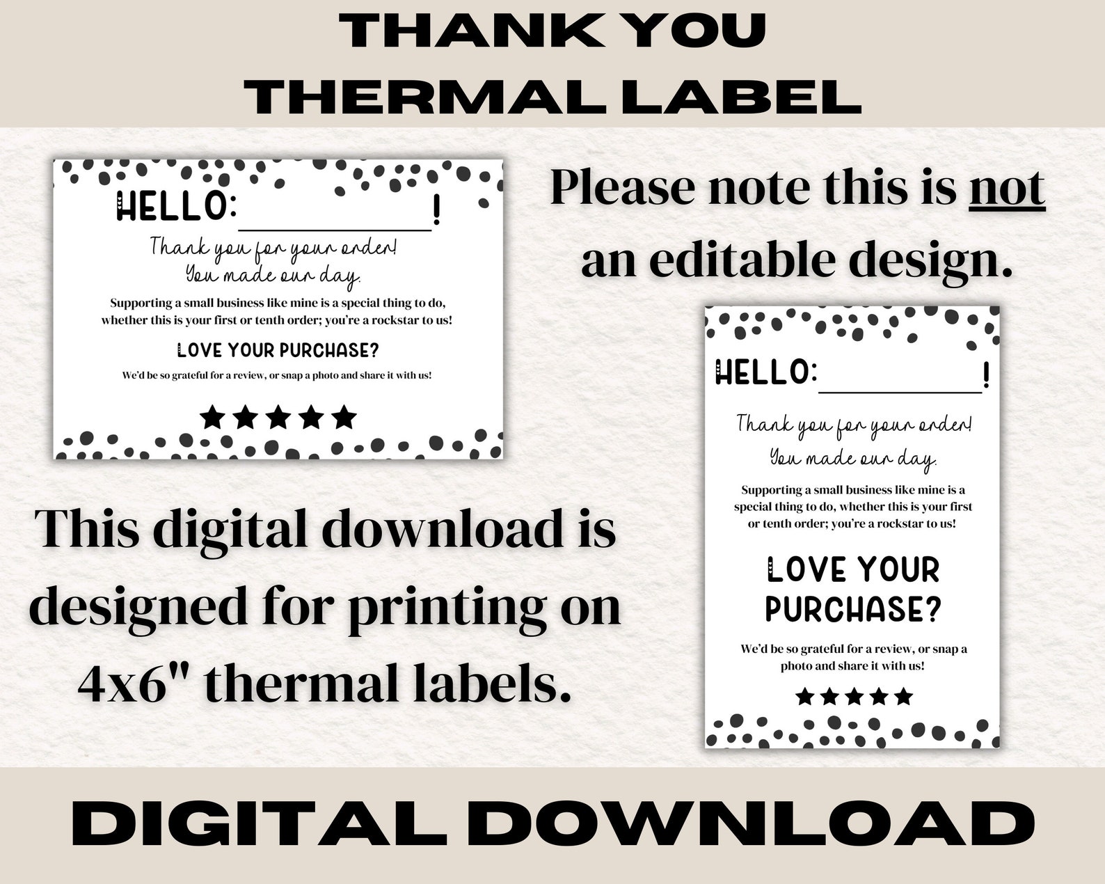 Thank You Thermal Label, Thermal Thank You Sticker, Business Supplies ...