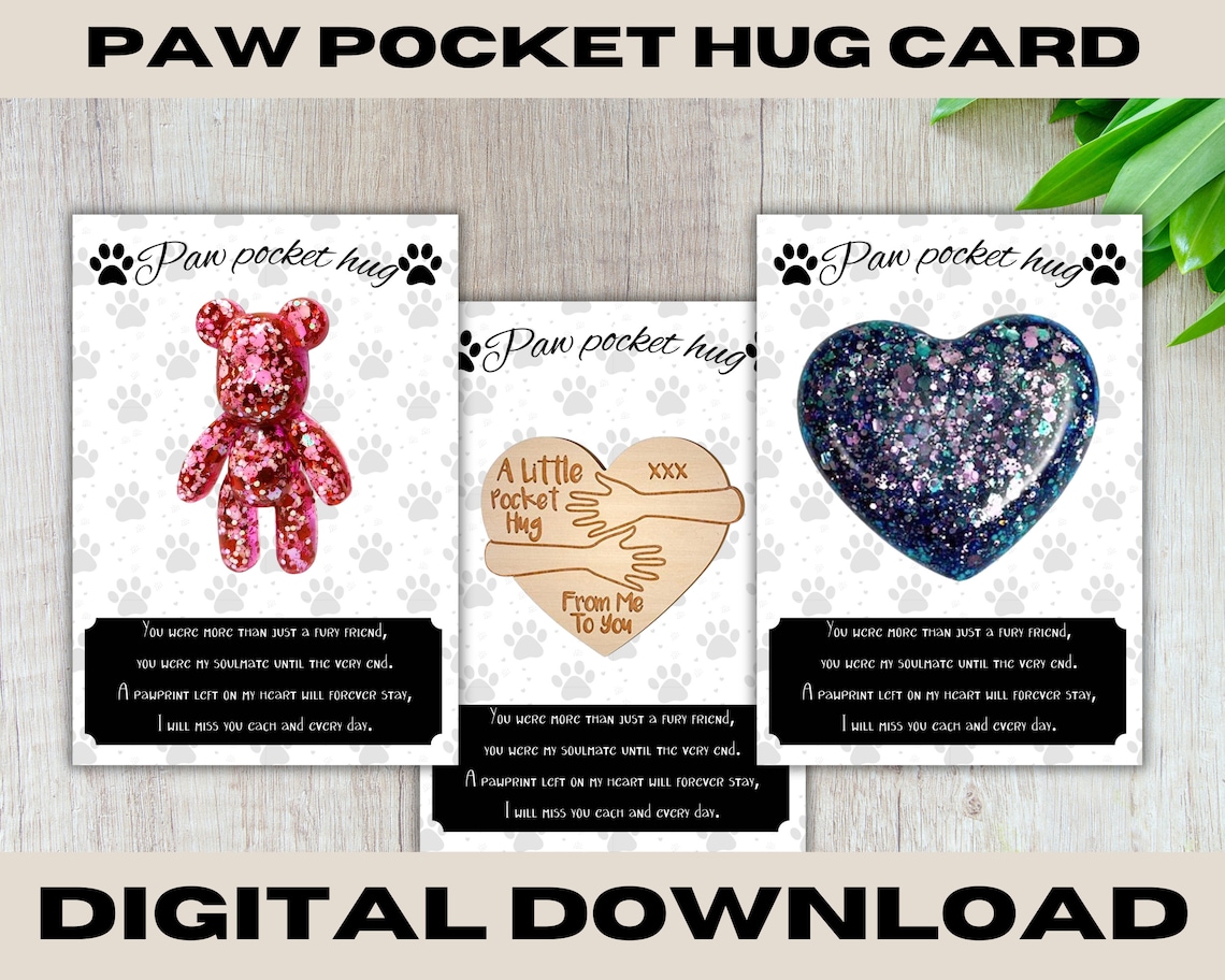Pocket Hug Card Template, Pocket Hug PNG, Backing Card Printable ...