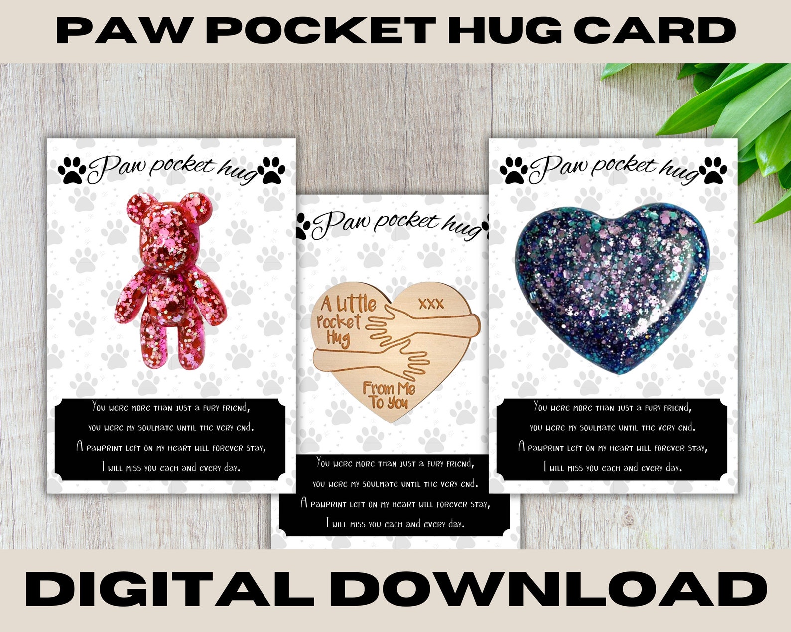 Pocket Hug Card Template, Pocket Hug PNG, Backing Card Printable ...