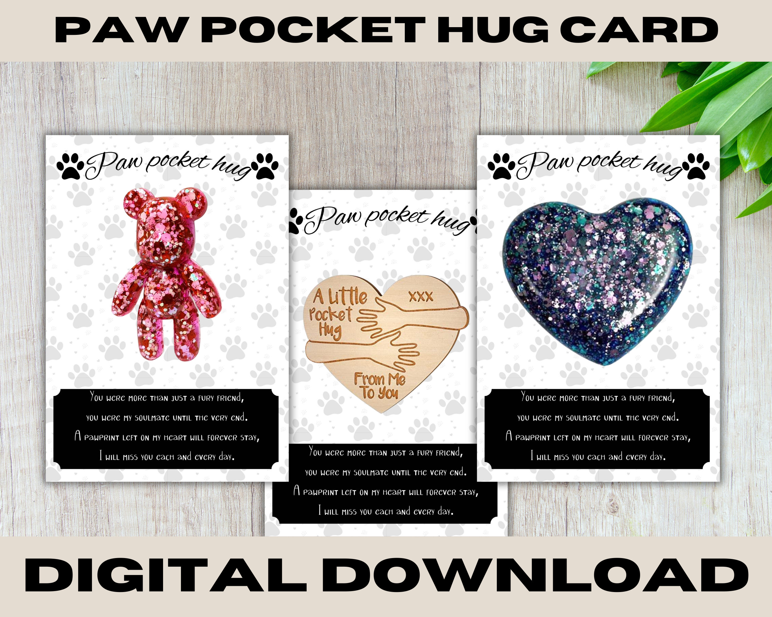 Pocket Hug Card Template, Pocket Hug PNG, Backing Card Printable ...