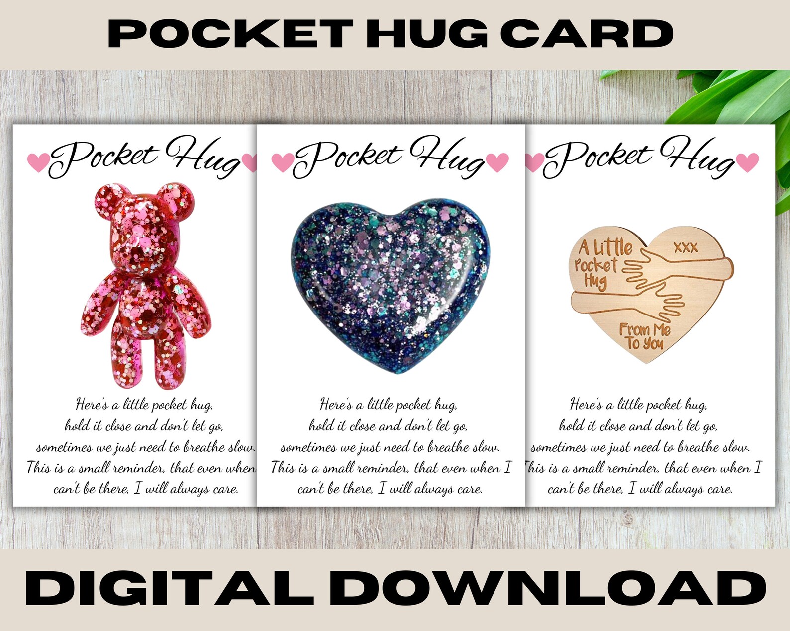 Pocket Hug Card Template, Pocket Hug PNG, Backing Card Printable ...