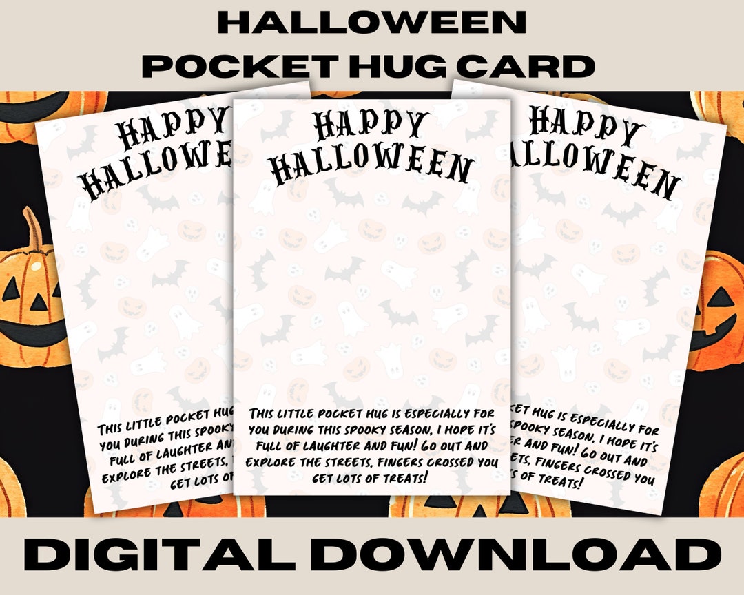 Halloween Pocket Hug Template, Spooky Season Print and Cut File ...